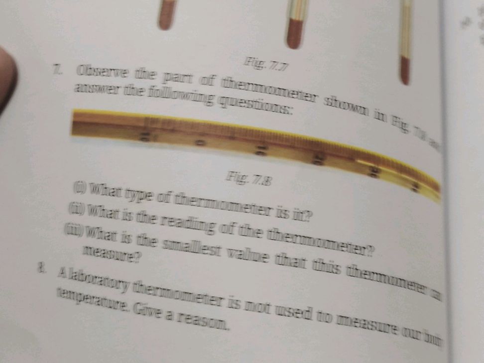 7. Observe the part of thermometer shown in | StudyX