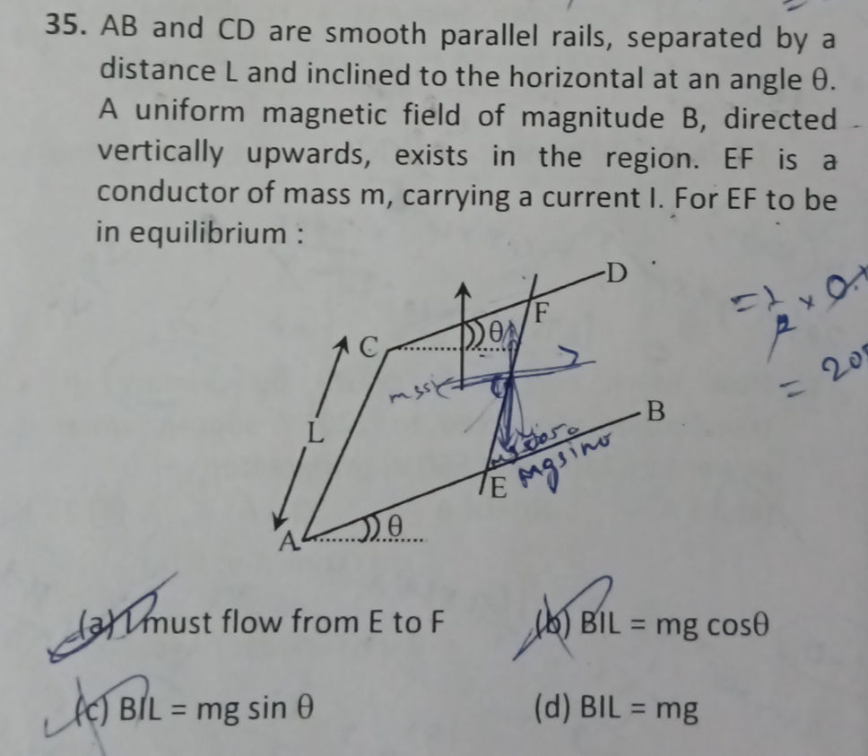35. AB and CD are smooth parallel rails, | StudyX