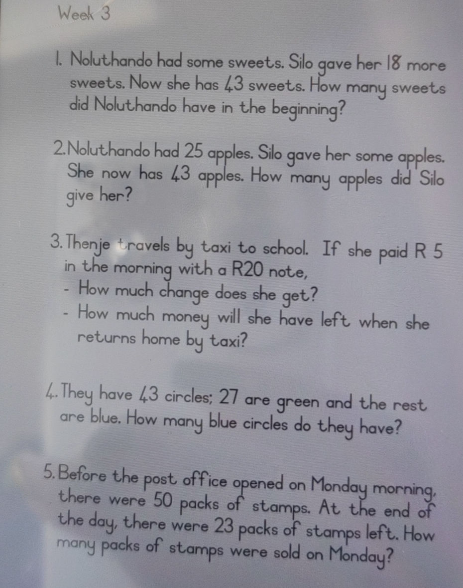 1. Noluthando had some sweets. Silo gave her | StudyX