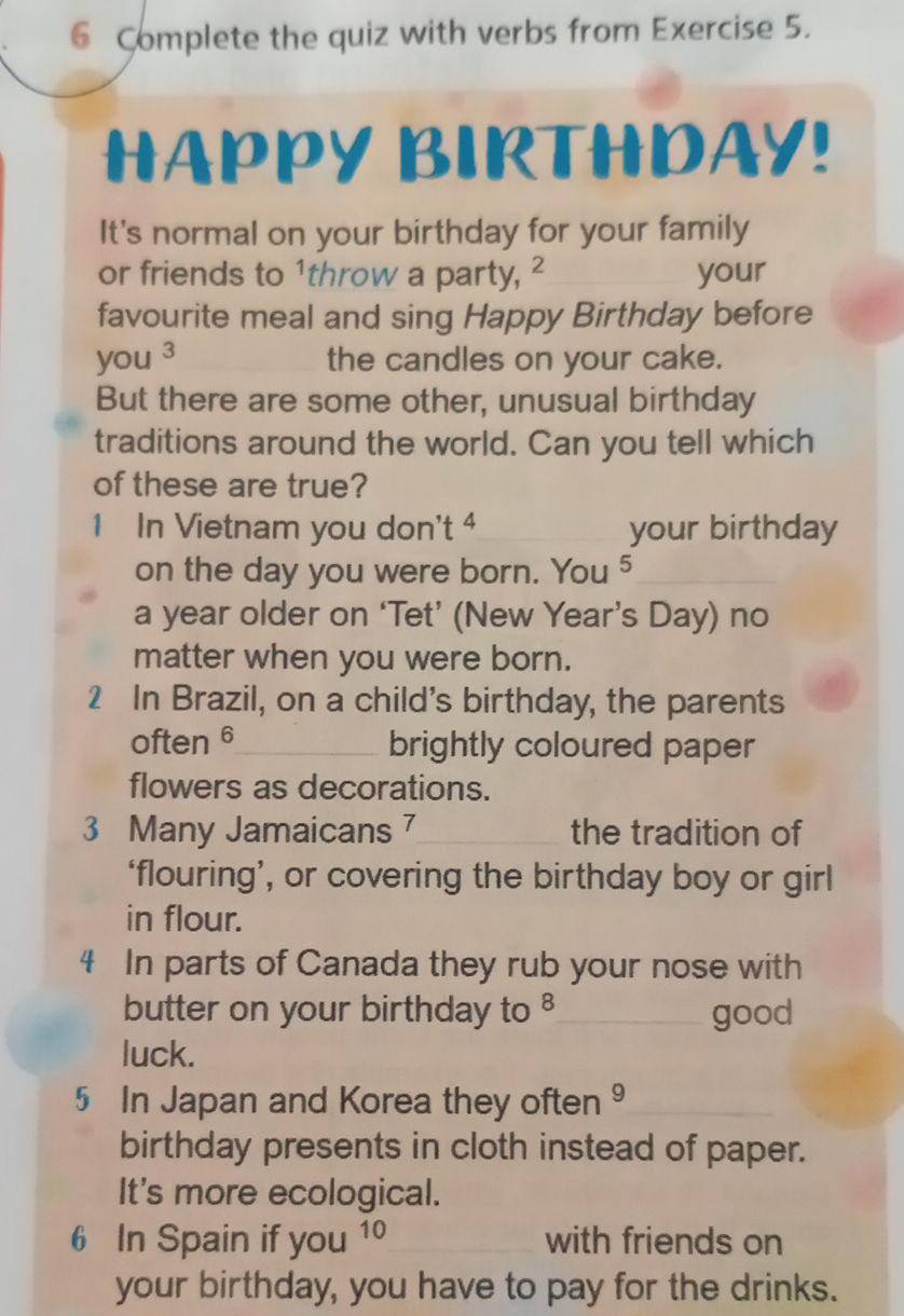 Complete the quiz with verbs from Exercise | StudyX