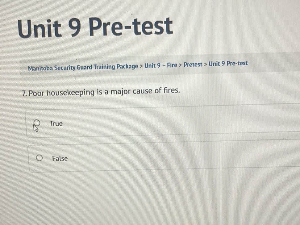 7. Poor housekeeping is a major cause of | StudyX