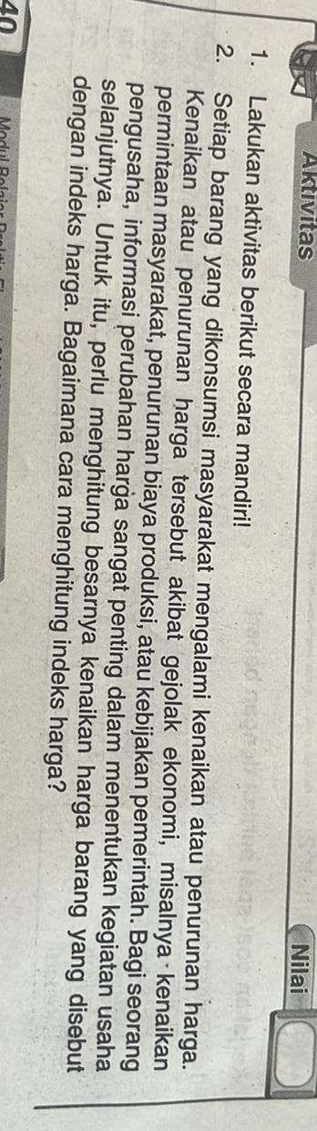 1. Lakukan aktivitas berikut secara mandiri! | StudyX