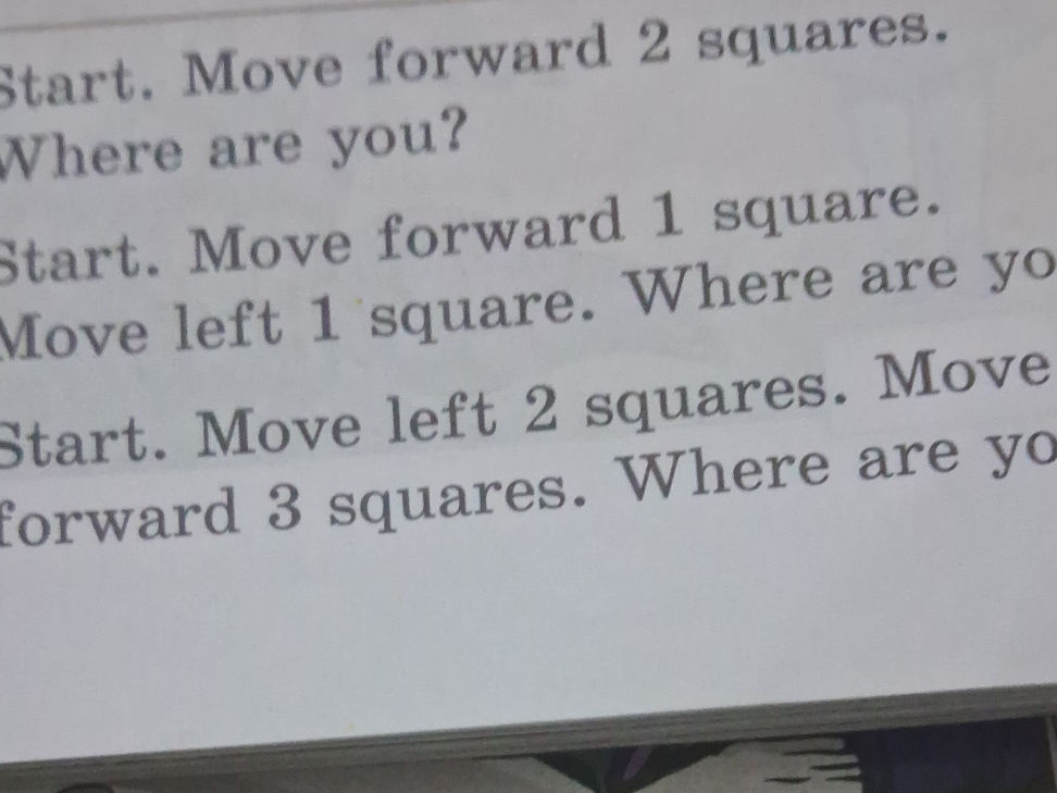 Start. Move forward 2 squares. Where are | StudyX