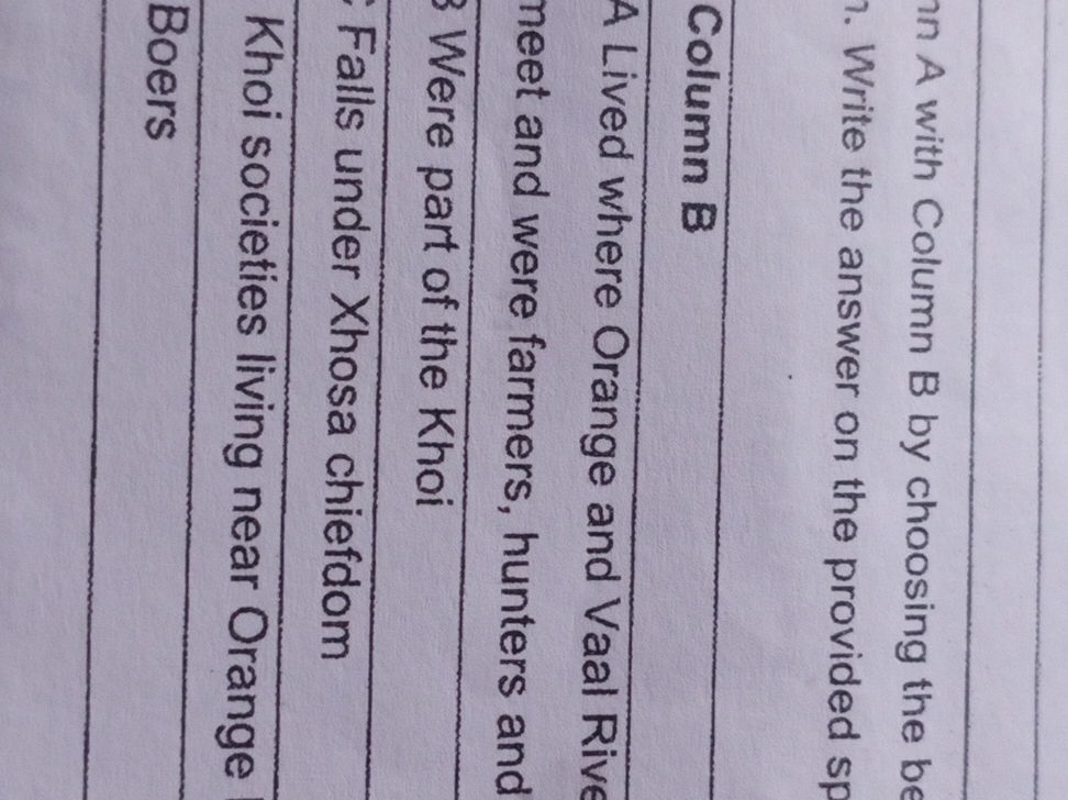 nn A with Column B by choosing the be 1. | StudyX