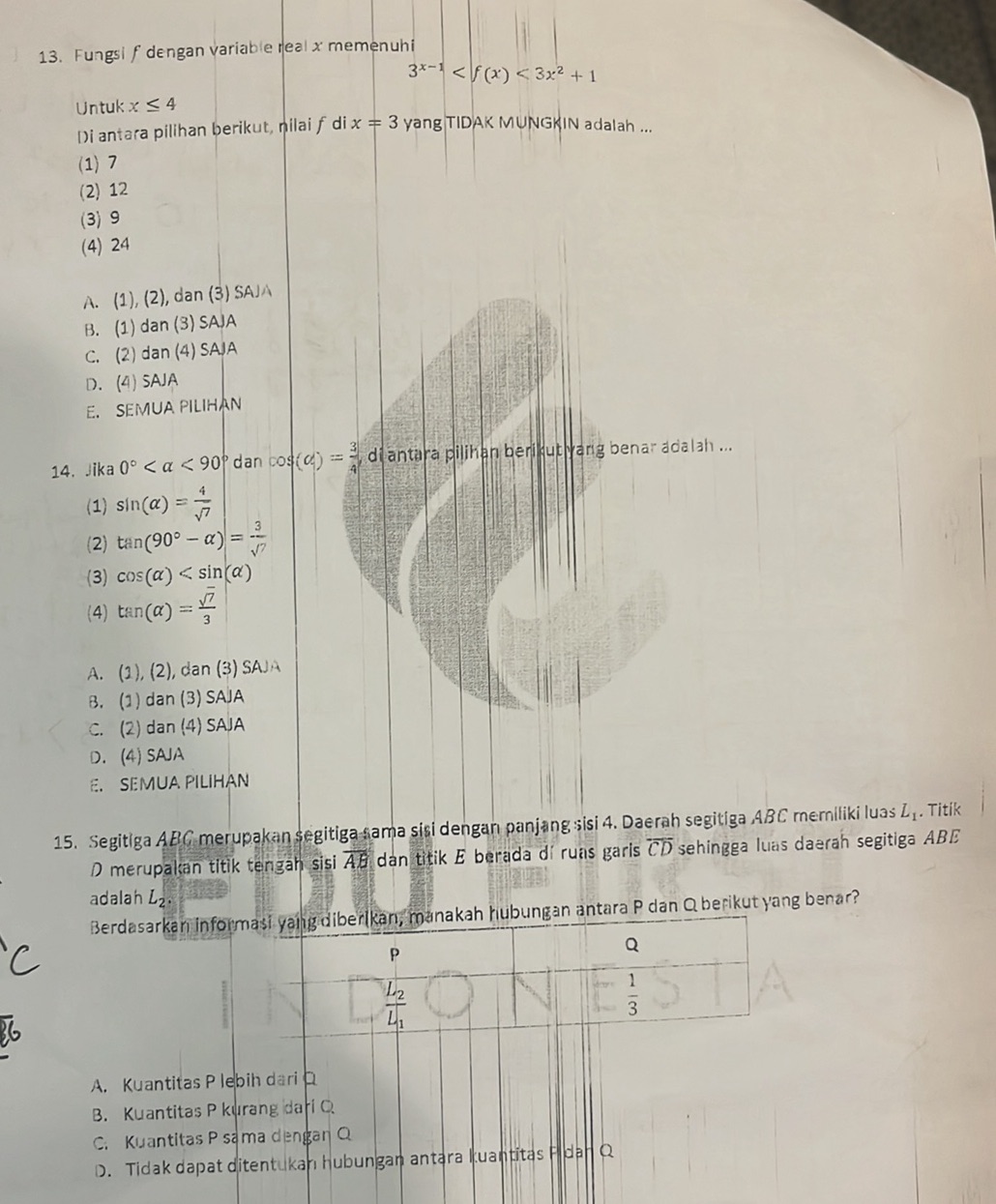13. Fungsi $f$ dengan variable real $x$ | StudyX