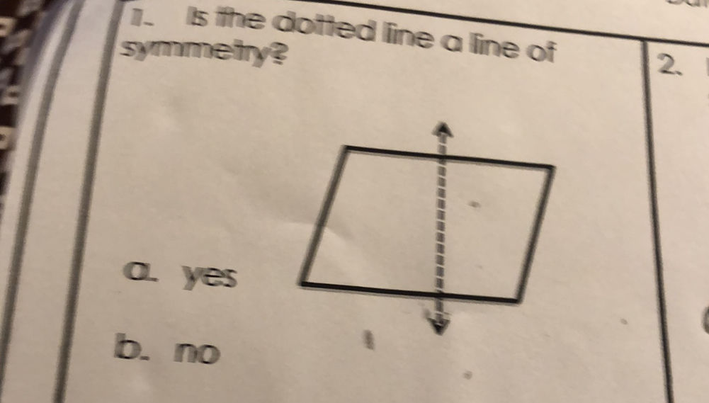1. Is the dotted line a line of symmetry? | StudyX