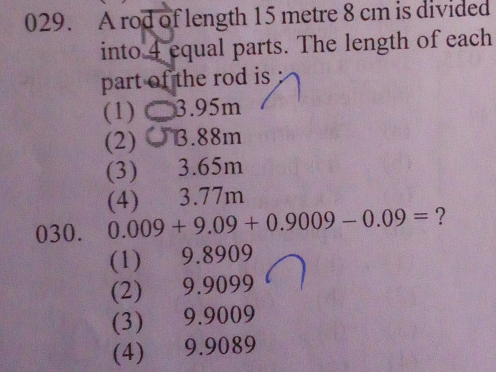 029. A rod of length 15 metre 8 cm is | StudyX