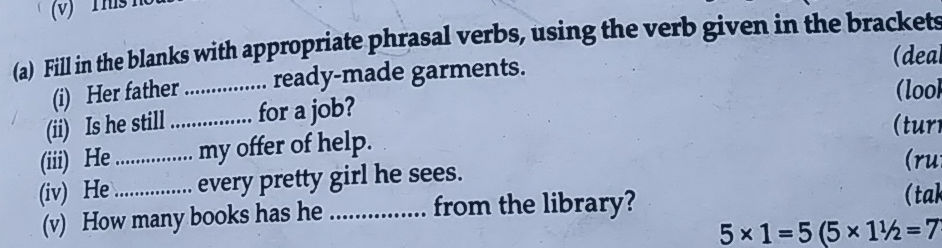(a) Fill in the blanks with appropriate | StudyX