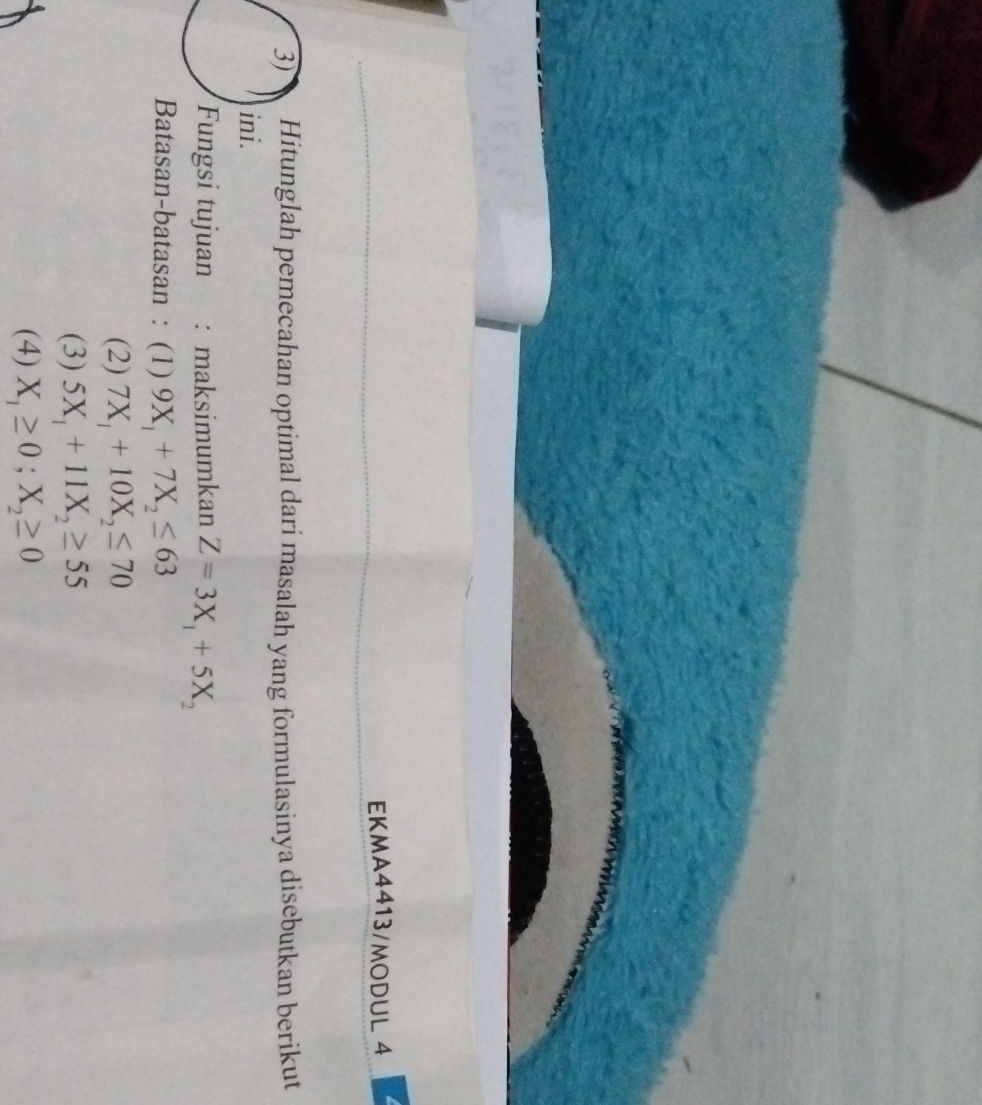 Hitunglah pemecahan optimal dari masalah | StudyX