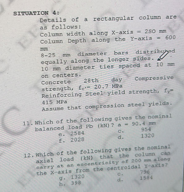 SITUATION 4: Details of a rectangular column | StudyX