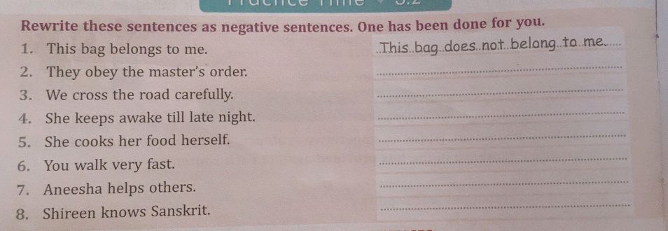 Rewrite these sentences as negative | StudyX