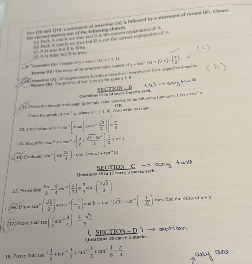 11. Write the domain and range (principle | StudyX
