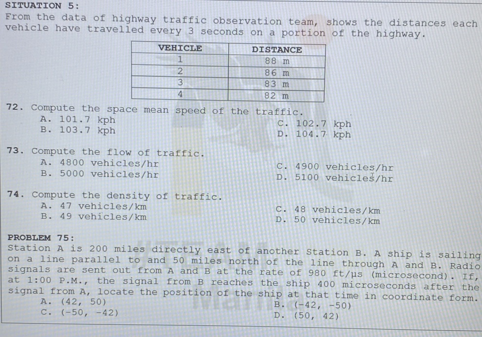 SITUATION 5: From the data of highway | StudyX