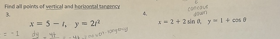 Find all points of vertical and horizontal | StudyX