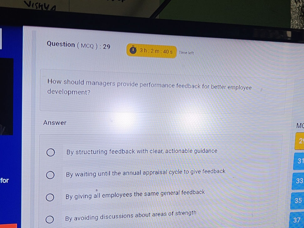 How should managers provide performance | StudyX