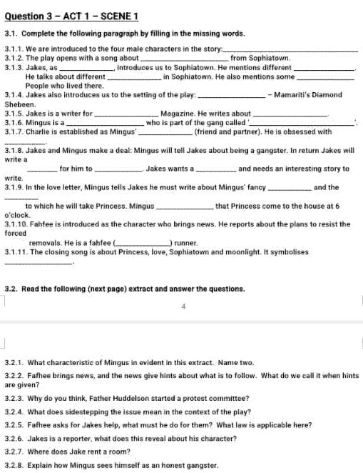 3.1. Complete the following paragraph by | StudyX
