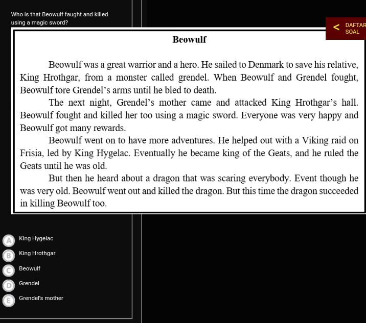 Who is that Beowulf faught and killed using | StudyX