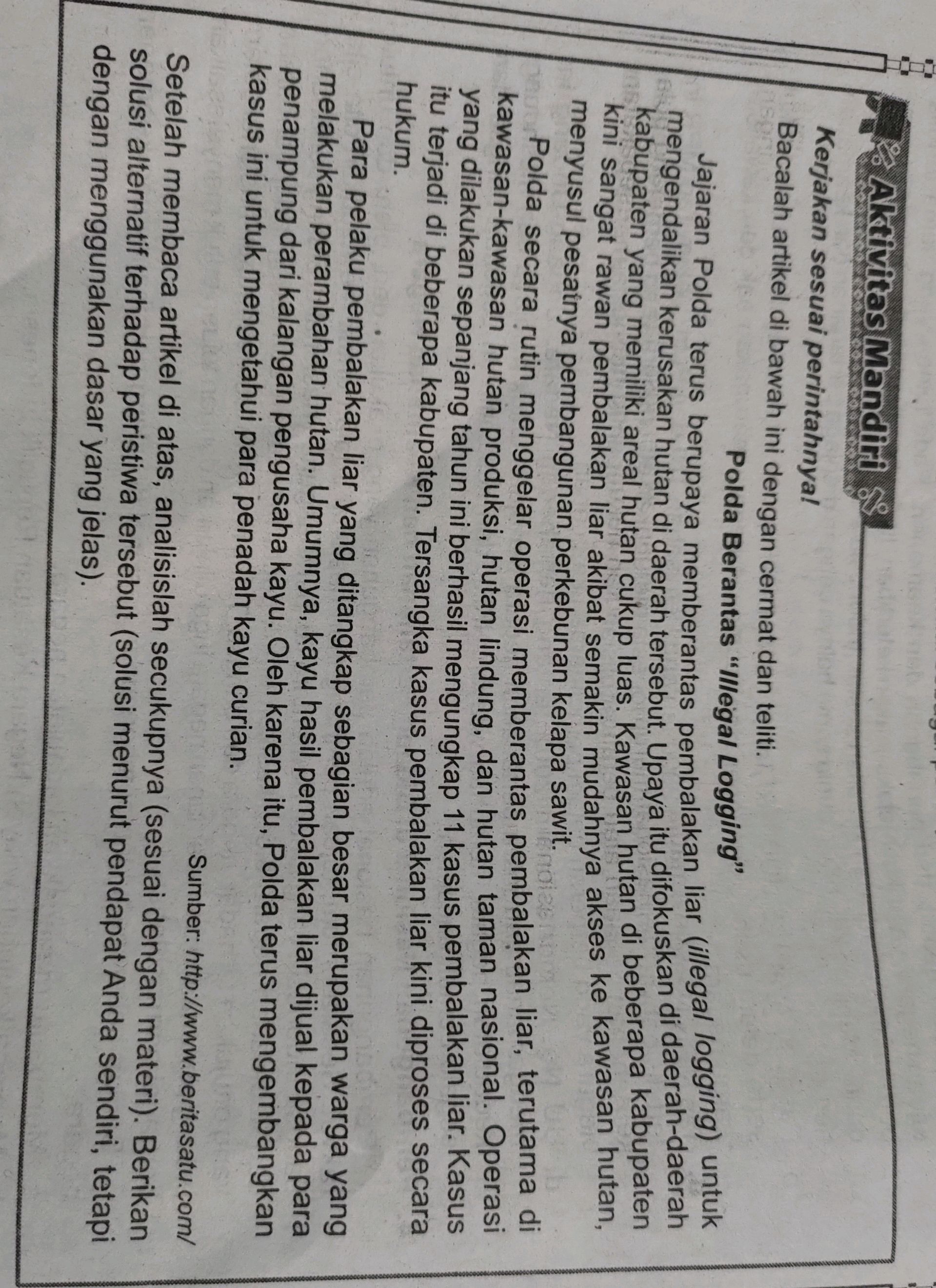 Setelah membaca artikel di atas, analisislah | StudyX