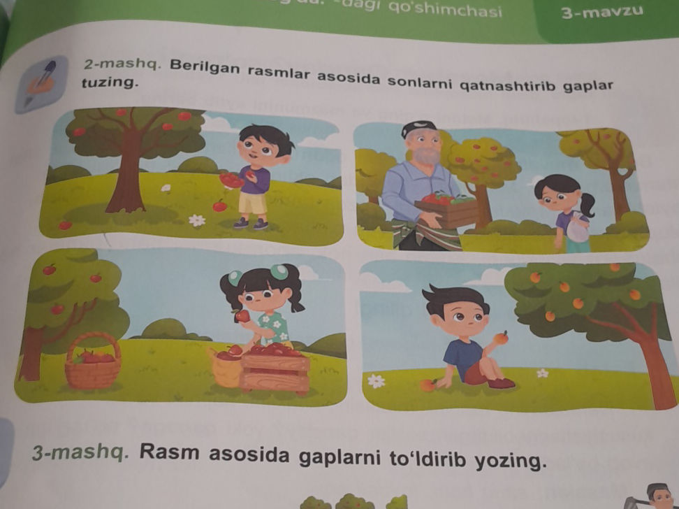 2-mashq. Berilgan rasmlar asosida sonlarni | StudyX