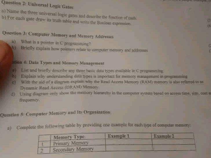 Question 2: Universal Logic Gates a) Name | StudyX