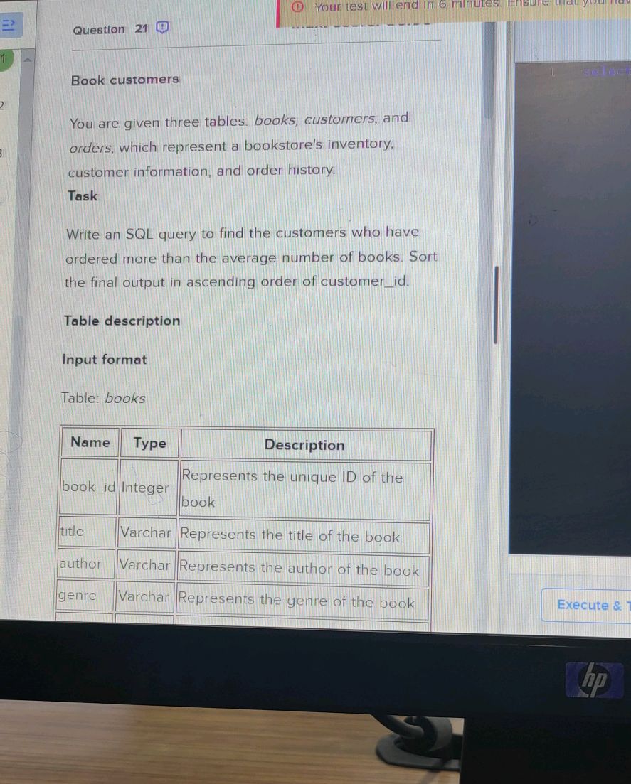 Book customers You are given three tables: | StudyX