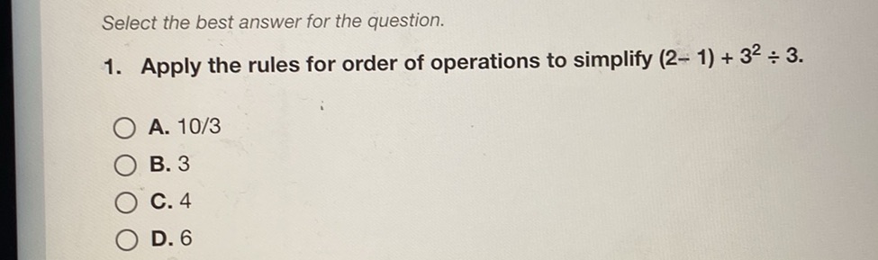 1. Apply the rules for order of operations | StudyX