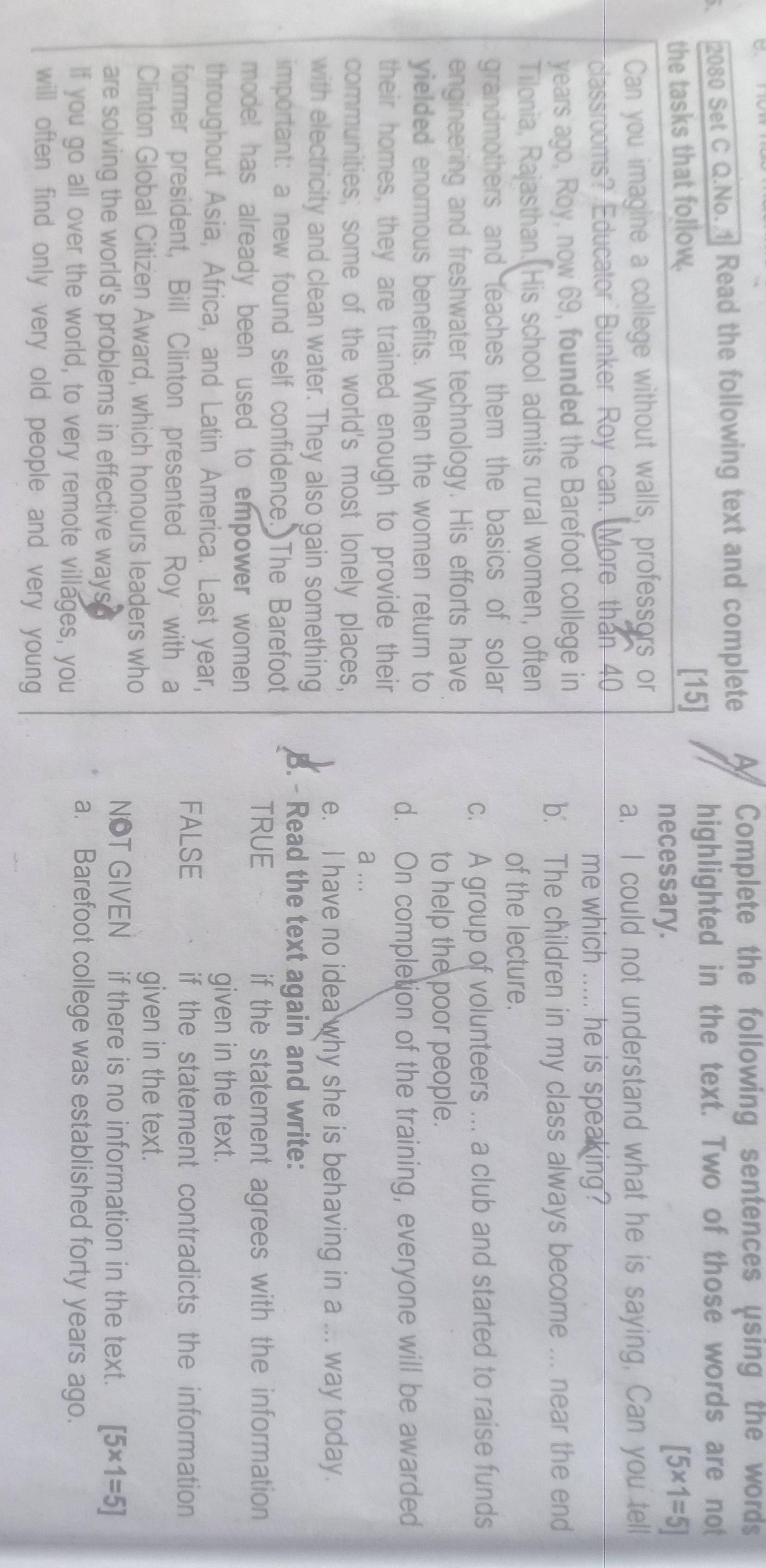 1. Read the following text and complete the | StudyX