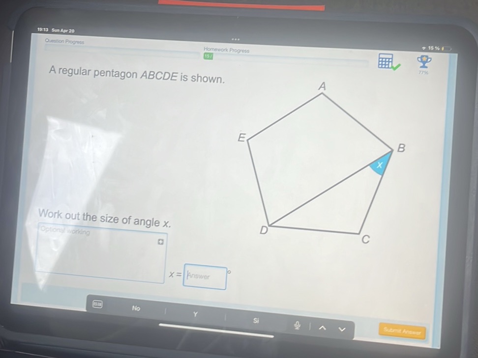 A regular pentagon ABCDE is shown. Work out | StudyX