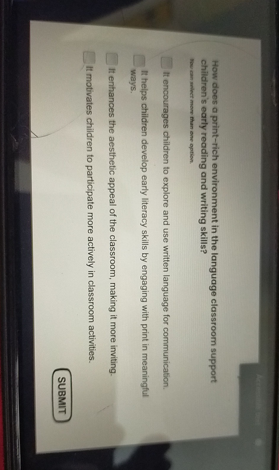 How does a print-rich environment in the | StudyX