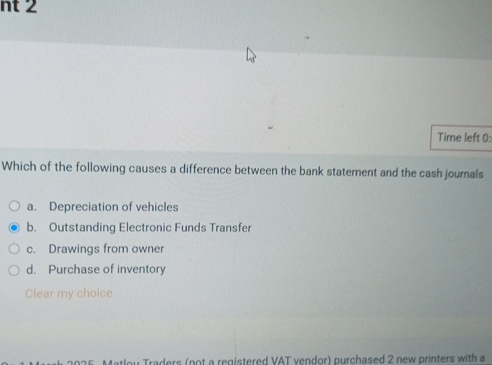 Which of the following causes a difference | StudyX