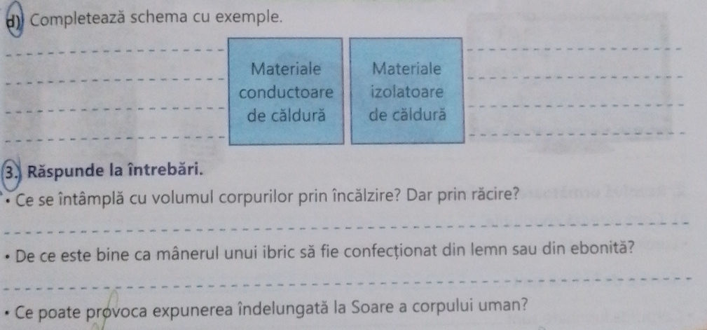 Completează schema cu exemple. Materiale | StudyX