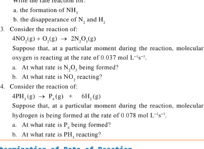 Write the rate reaction for: a. the | StudyX