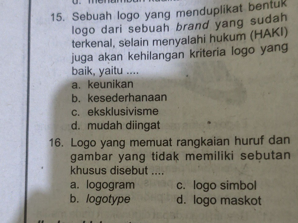 15. Sebuah logo yang menduplikat bentuk logo | StudyX