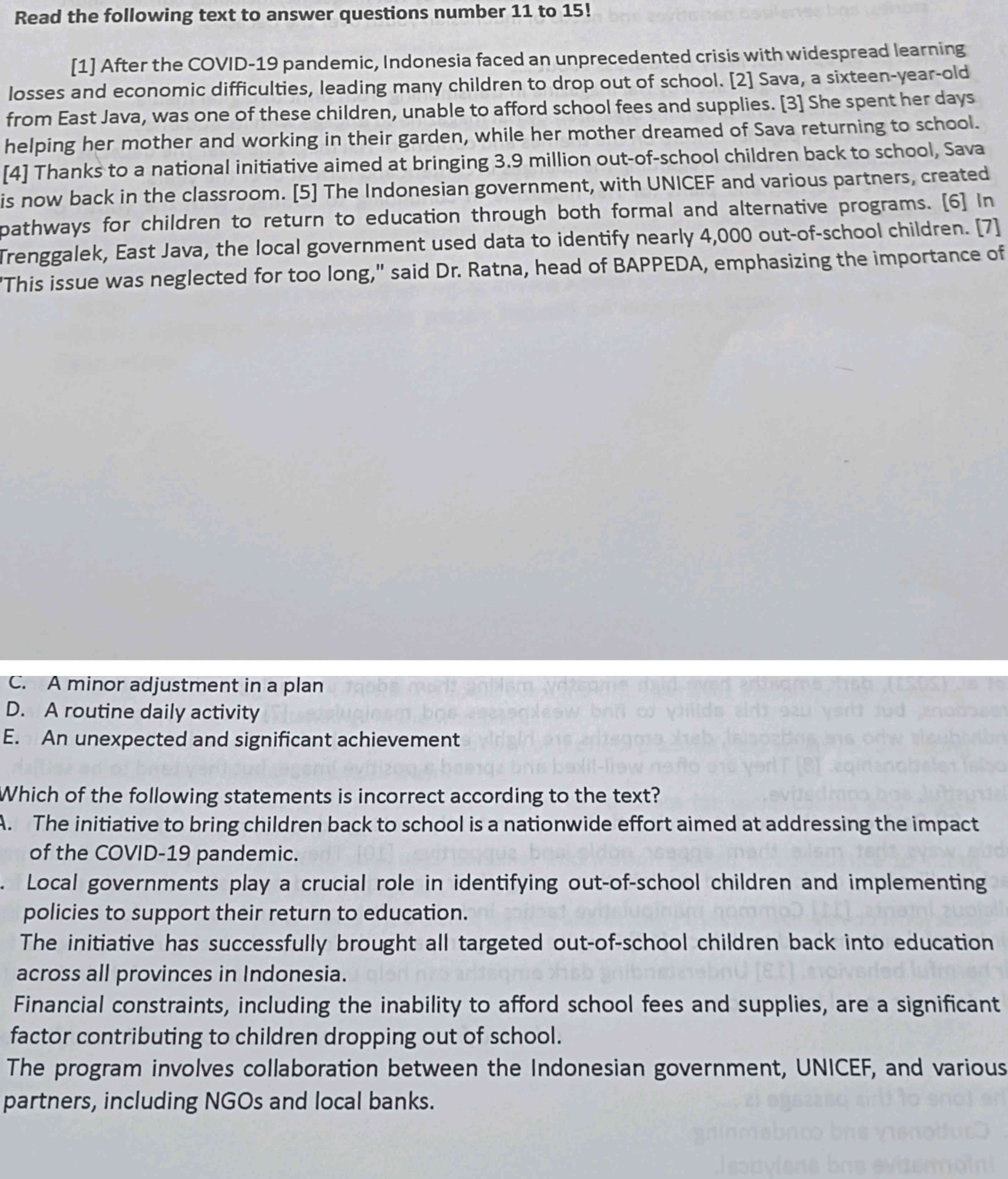 Read the following text to answer questions | StudyX