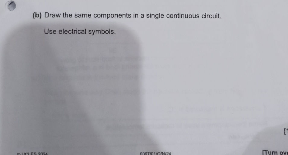 (b) Draw the same components in a single | StudyX