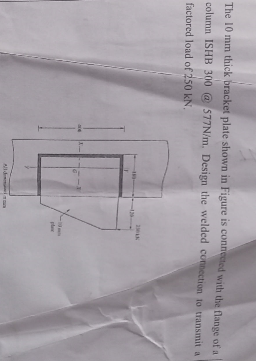 The 10 mm thick bracket plate shown in | StudyX