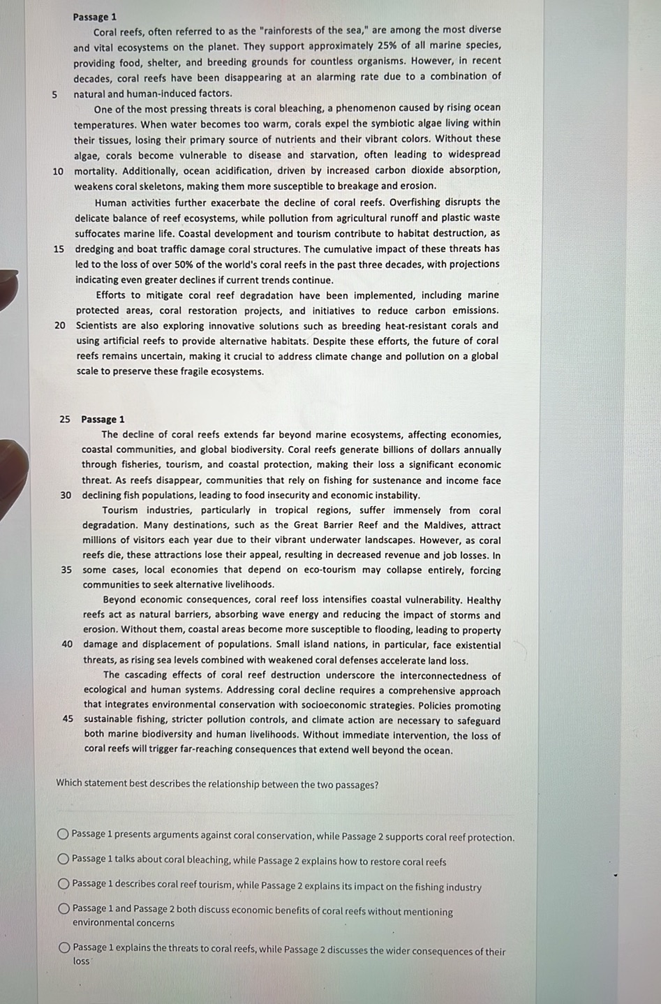 Which statement best describes the | StudyX