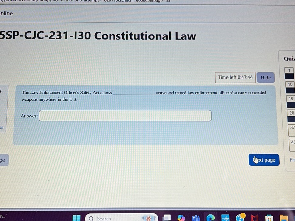 The Law Enforcement Officer's Safety Act | StudyX