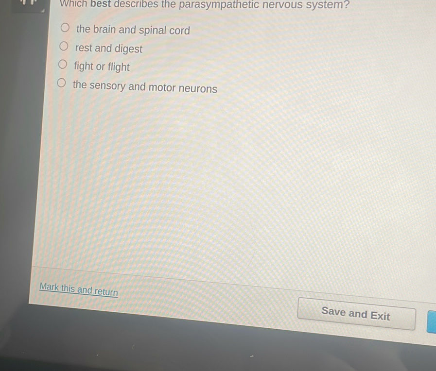 Which best describes the parasympathetic | StudyX