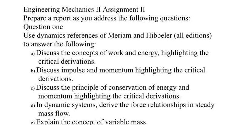 Engineering Mechanics II Assignment II | StudyX