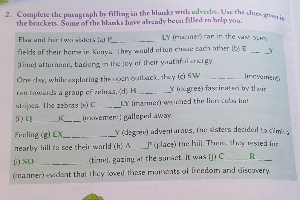 2. Complete the paragraph by filling in the | StudyX