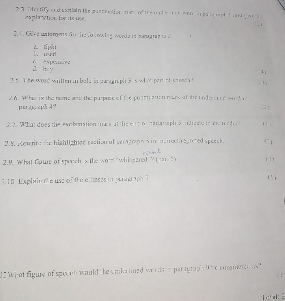 2.3. Identify and explain the punctuation | StudyX