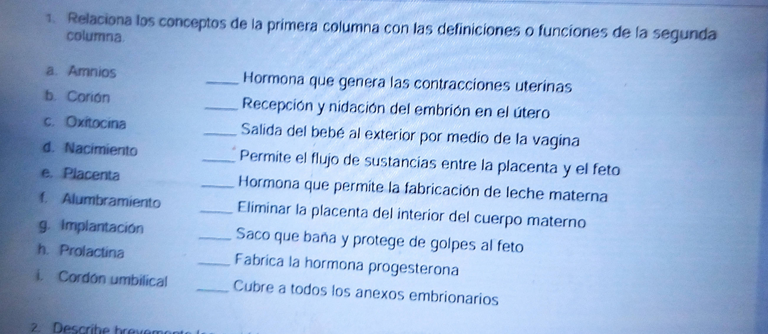 1. Relaciona los conceptos de la primera | StudyX