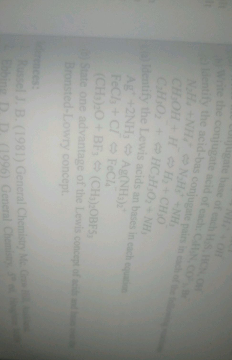 (a) Identify the Lewis acids an bases in | StudyX