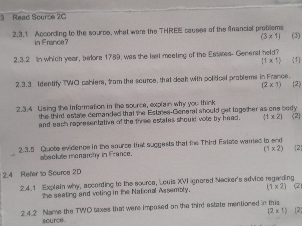 3 Read Source 2C 2.3.1 According to the | StudyX