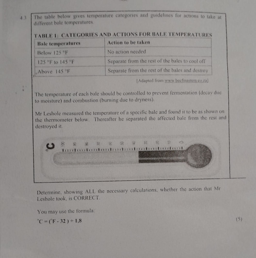 The table below gives temperature categories | StudyX