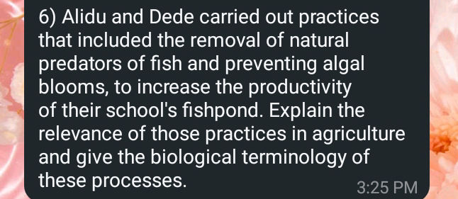 6) Alidu and Dede carried out practices that | StudyX