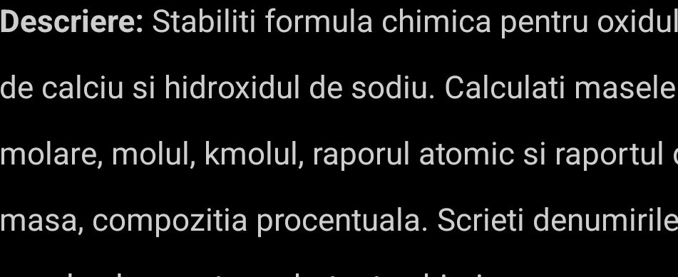 Descriere: Stabiliti formula chimica pentru | StudyX