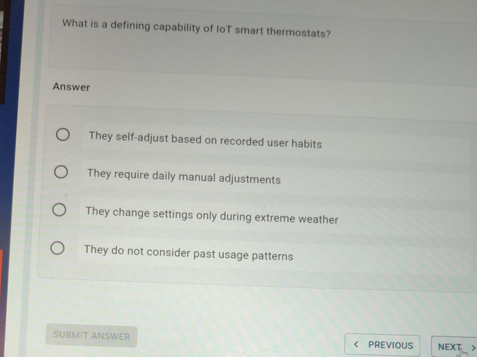 What is a defining capability of IoT smart | StudyX