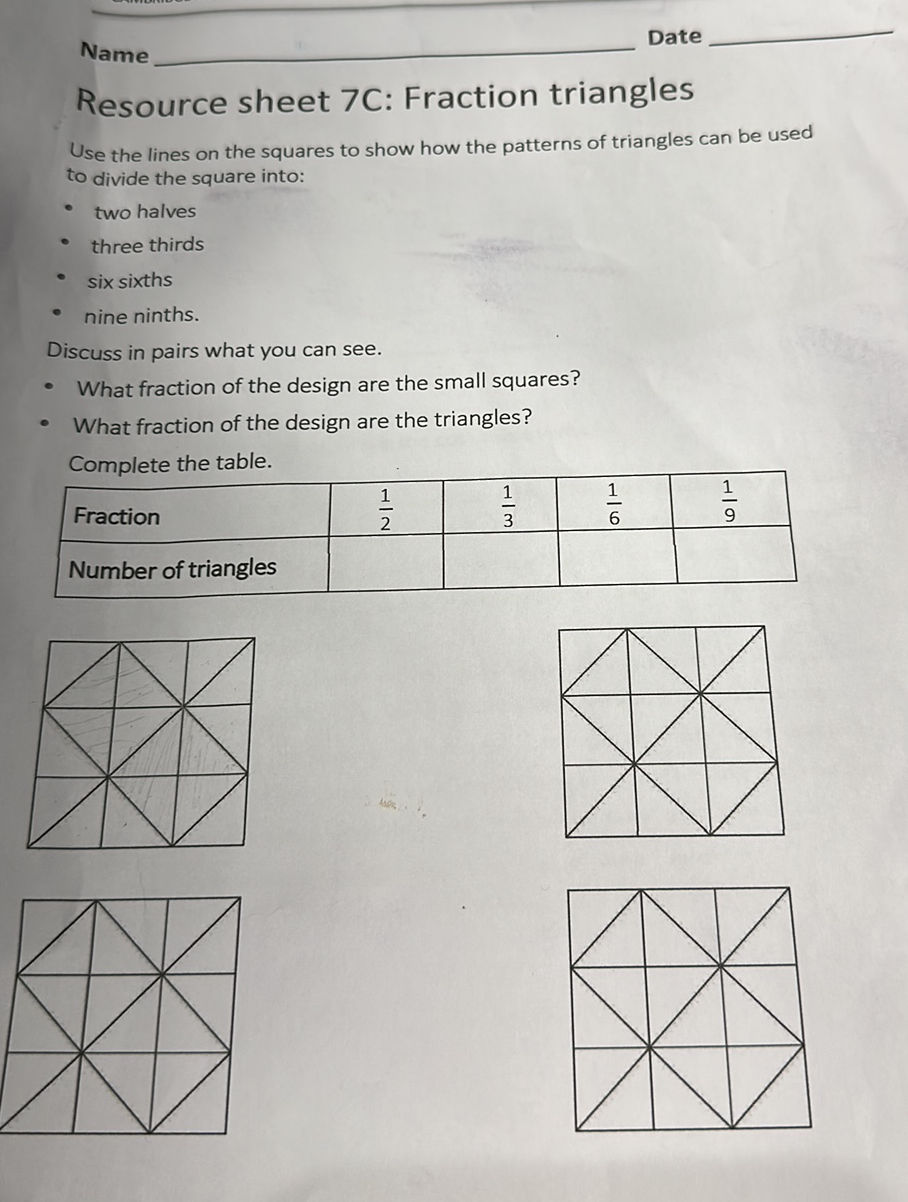 Use the lines on the squares to show how the | StudyX